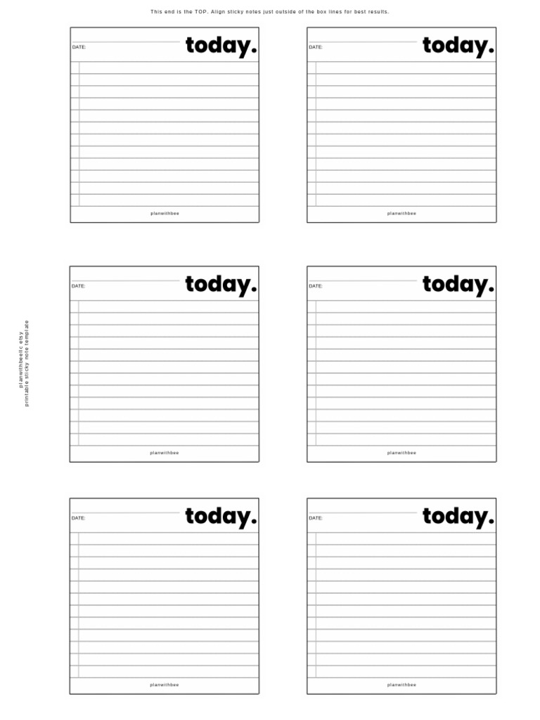 FreebiePrintableStickyNotesPlanWithBee Today | PDF