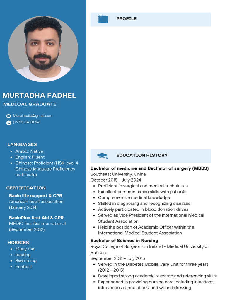 Blue Light Blue Color Blocks Flight Attendant CV_20240910_222543_0000 | PDF | Medicine | Medical ...