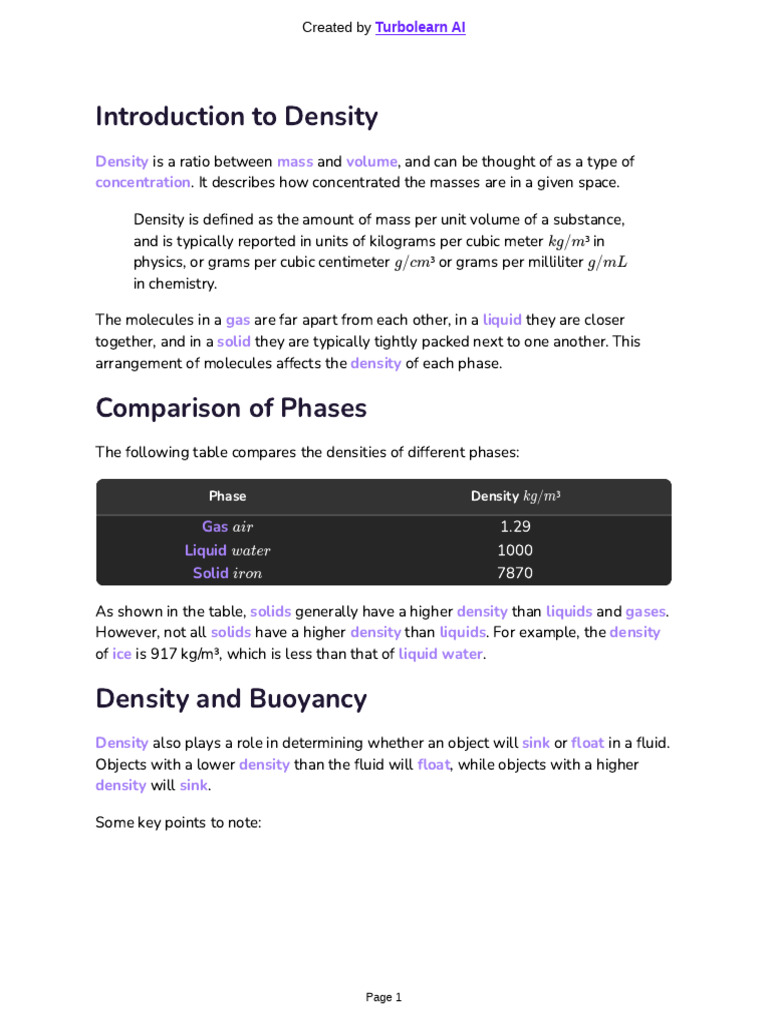 density and its applications | PDF | Density | Buoyancy