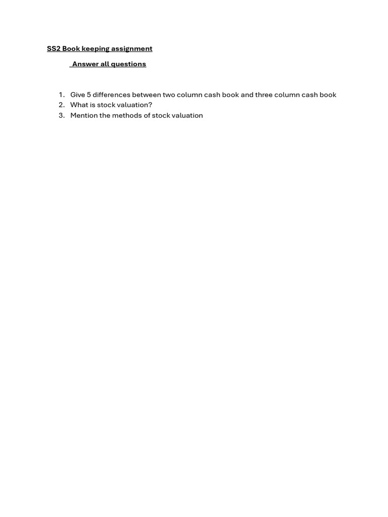 1st Term Holiday Assignment (2025) PDF | PDF