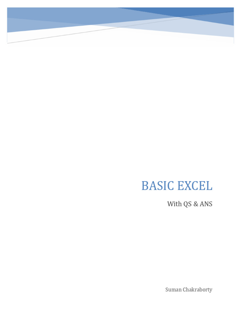 Basic Excel For Kids With QA | PDF | Microsoft Excel | Worksheet