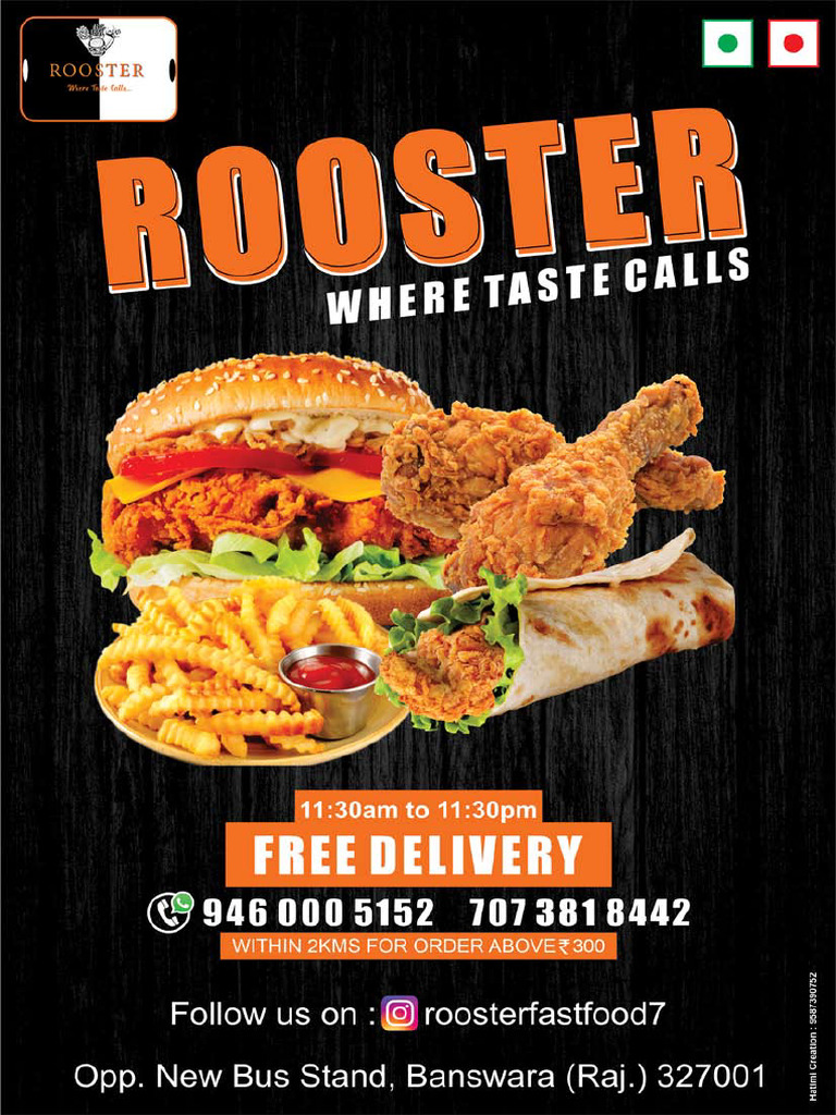 Rooster Menu 2022 | PDF