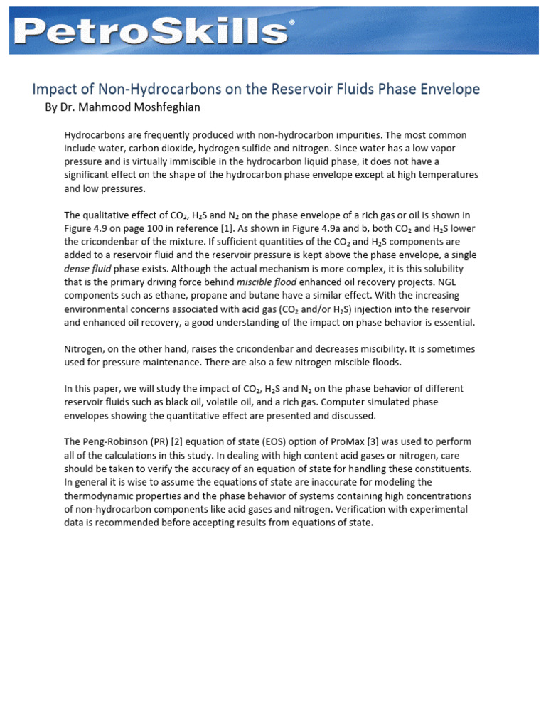 Non-Hydrocarbons' Impact on Fluid Envelopes | PDF | Phase (Matter ...