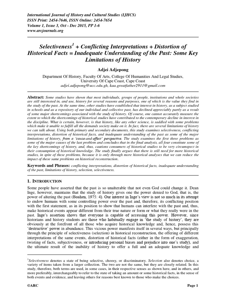 Conflicting Interpretations Distortion | PDF | Historian | Historiography