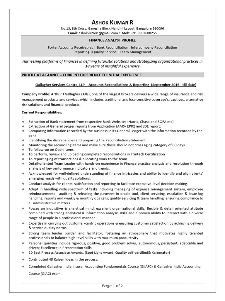 Resume - Ashok | PDF | Banks | Business