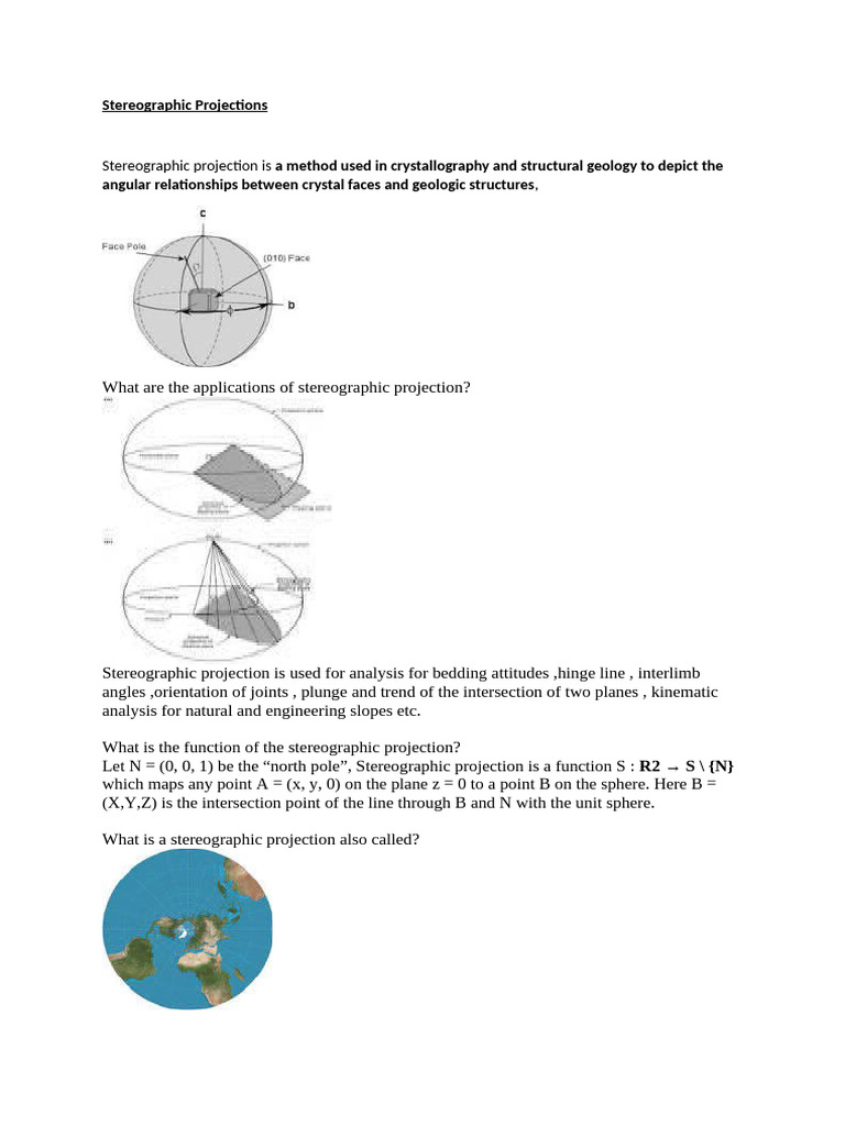 Stereographic Projections Explained | PDF