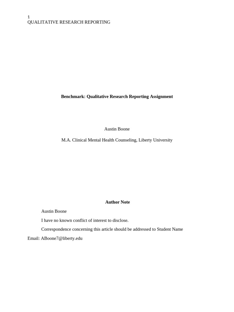 Austin - Boone Qualitative Assignment | PDF