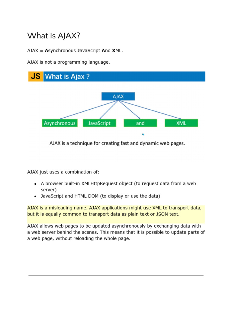 AJAX | PDF | Ajax (Programming) | World Wide Web AJAX | PDF | Ajax (Programming) | World Wide Web