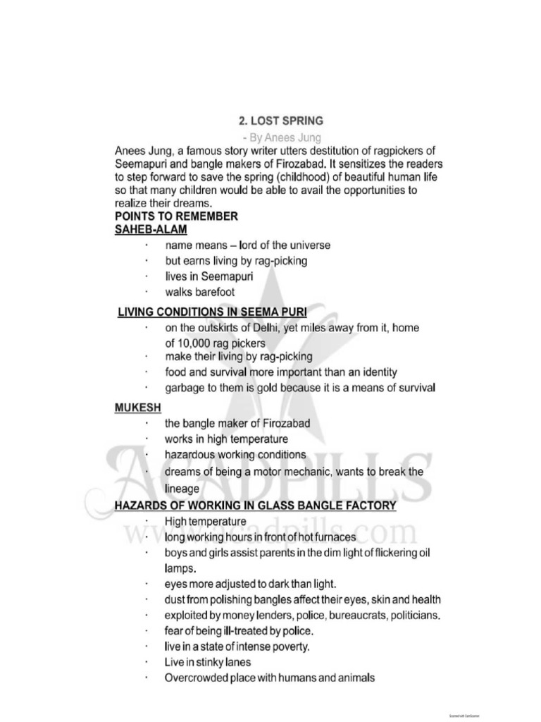 Flamingo Notes with Important questions-2 | PDF