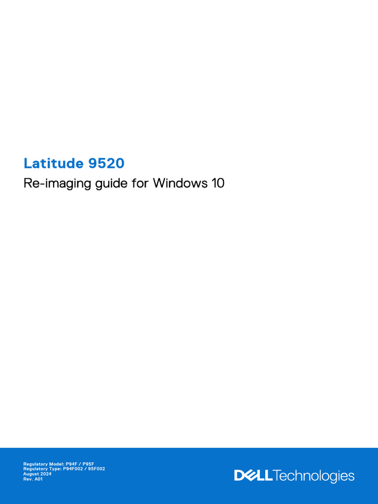 latitude-9520-imaging-guide-english-language | PDF | Windows 10 | Installation (Computer Programs)