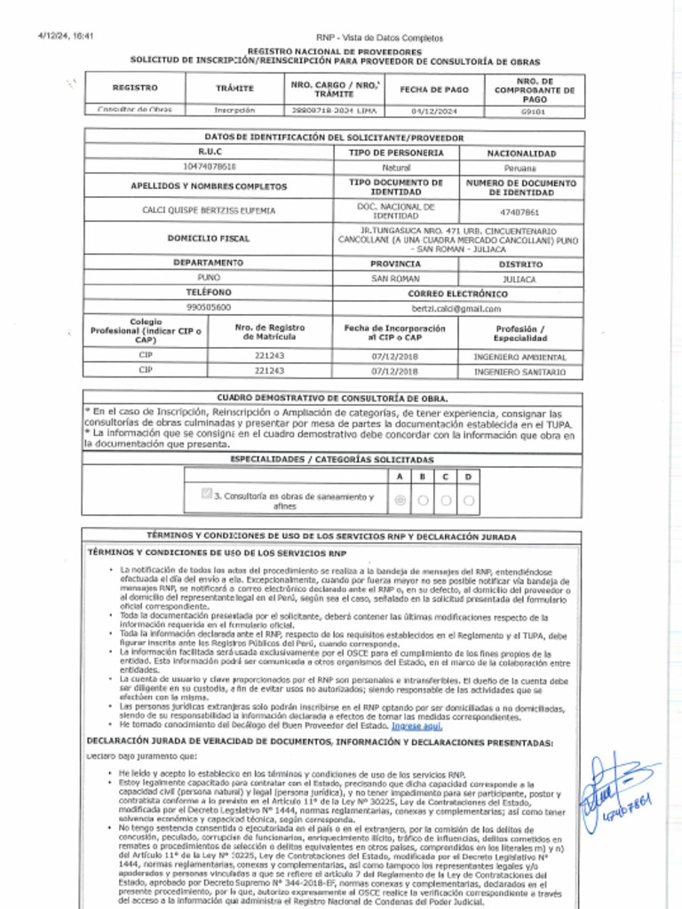 RNP Declaracion | PDF