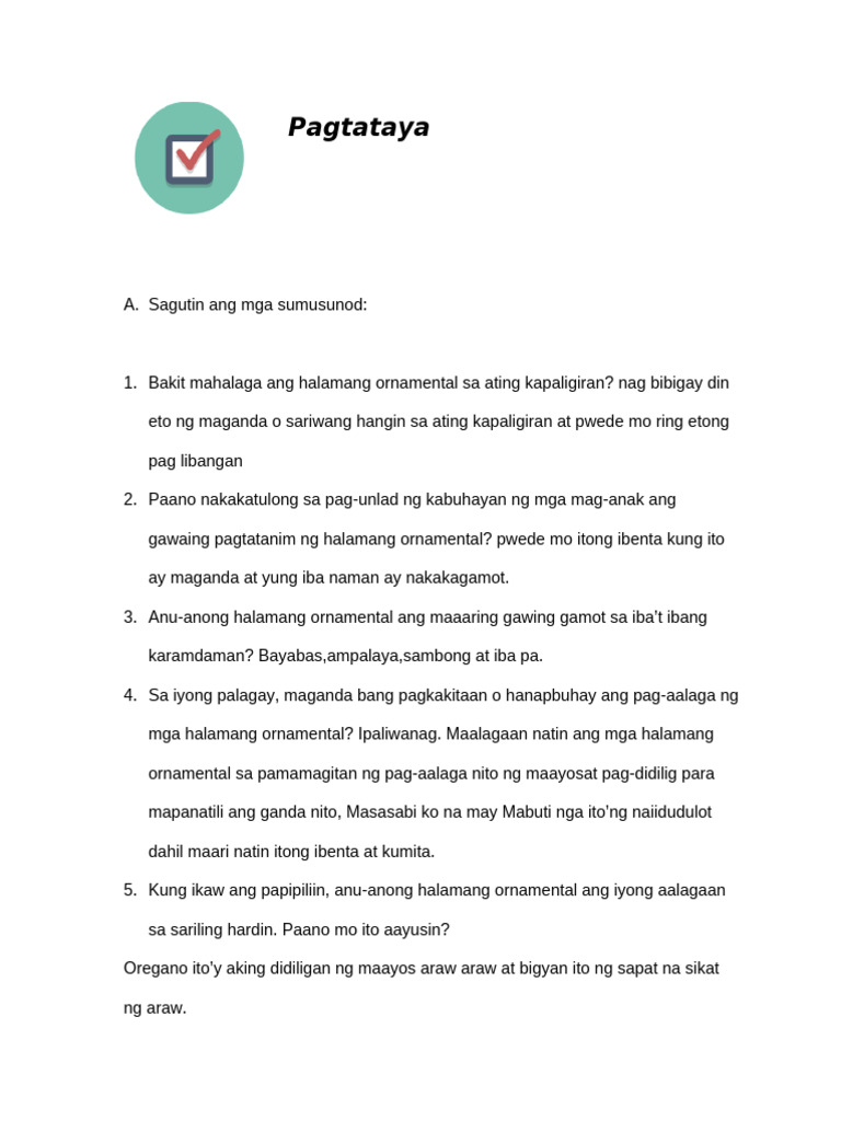 Pagtataya - q3l1 | PDF