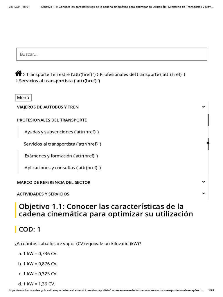 Objetivo 1.1 - Conocer Las Características de La Cadena Cinemática para ...