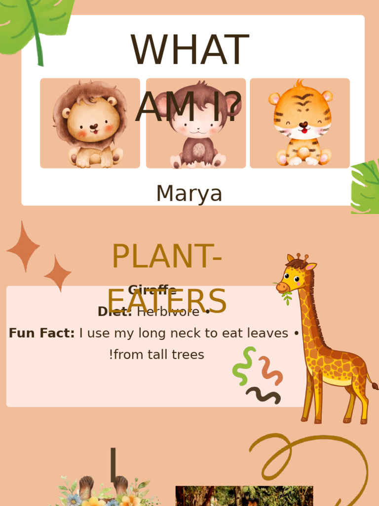 Who Am I Animal Poetry Guessing Game Presentation | PDF