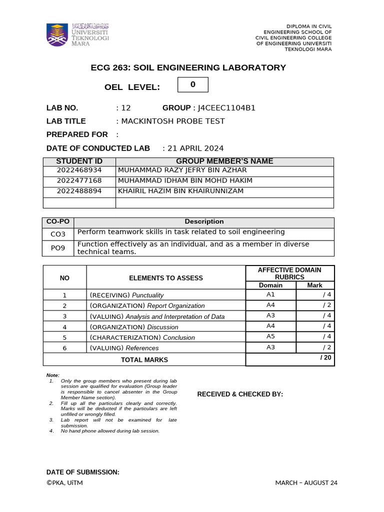 Falling Head Test Latest | PDF | Soil | Density