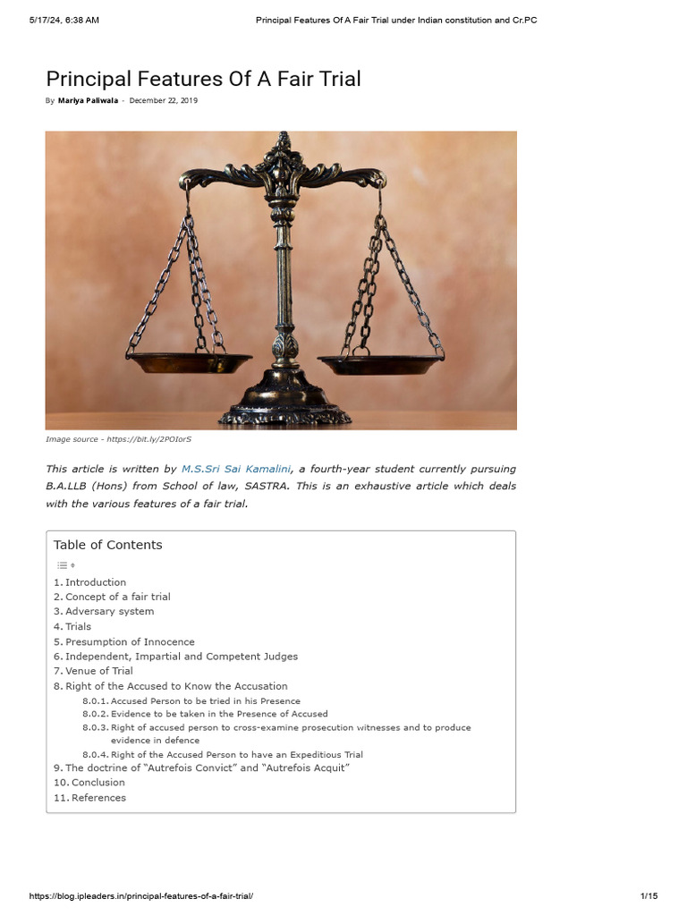 fair trial 1 | PDF | Double Jeopardy | Right To A Fair Trial