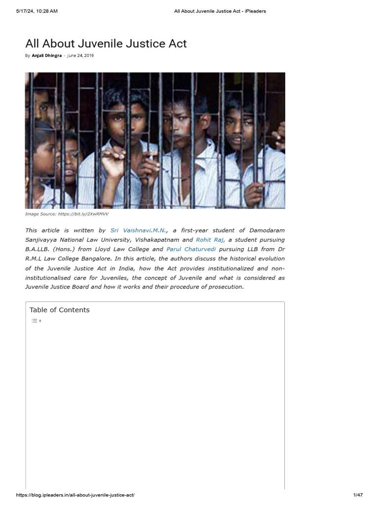 Overview of the Juvenile Justice Act | PDF | Juvenile Court | Crimes
