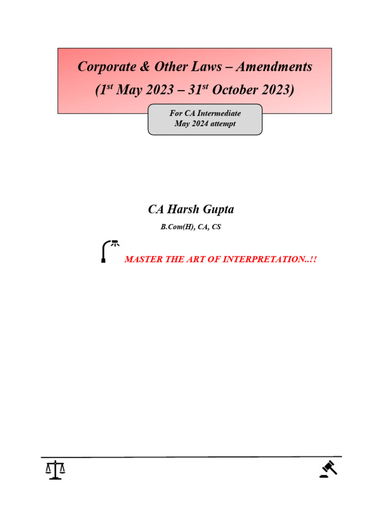 Amendment - May 2024 - CA Inter Law | PDF | Government | Legal Documents