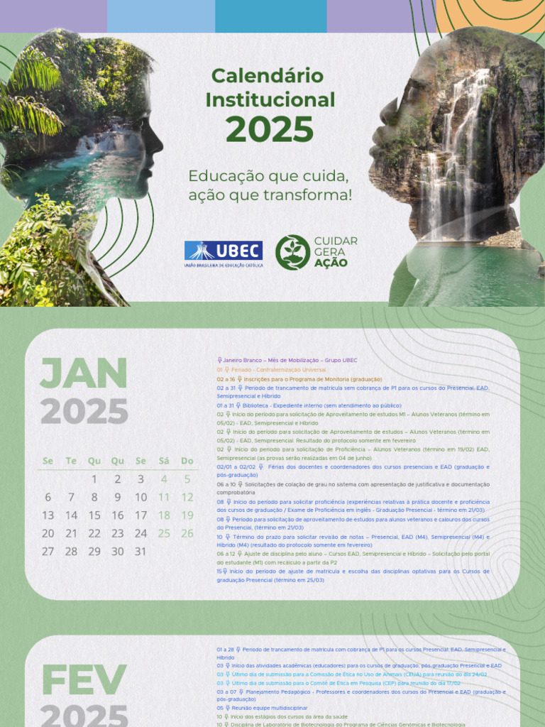 Ucb - Calendário Acadêmico 2025 - V2 | PDF | Educação à distância | Pós ...