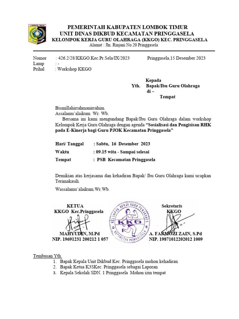 Undangan Kkgo Des 23 | PDF