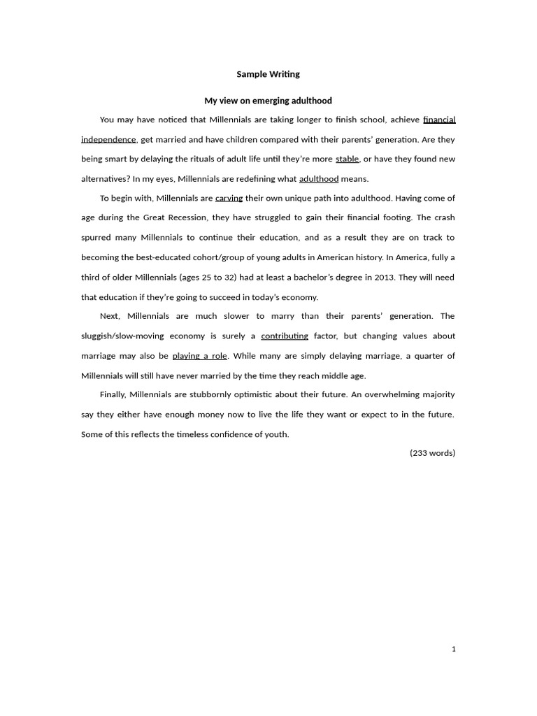 U4 Sample Writing | PDF