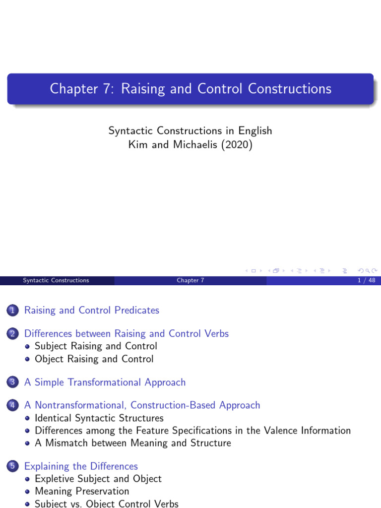 Chap7 Slides Kimmichaelis | PDF | Syntax | Subject (Grammar)