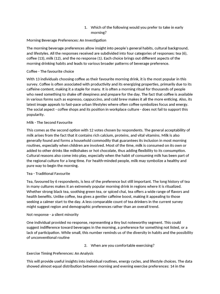 Questionnaire | PDF | Brand | Coffee