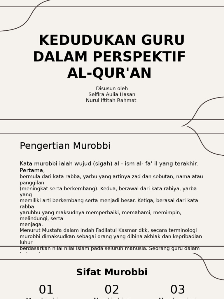 Ppt.kedudukan Guru Dalam Perspektif Al-Qur'An | PDF