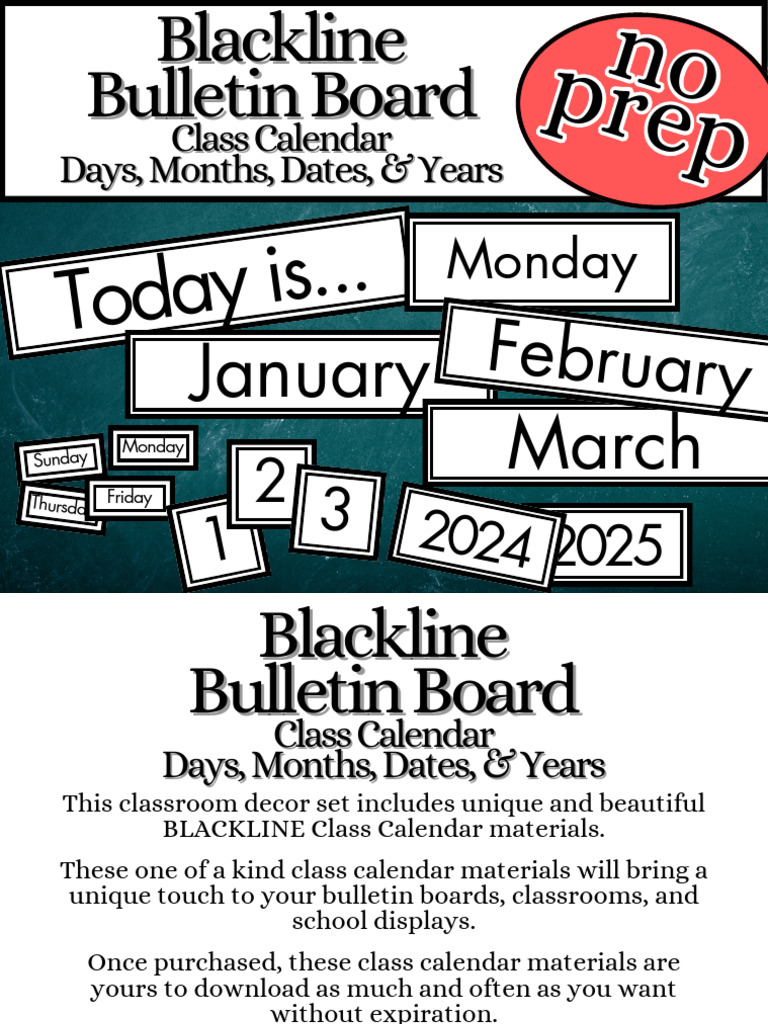 Class Calendar Class Calendar Days, Months, Dates, & Years Days, Months ...