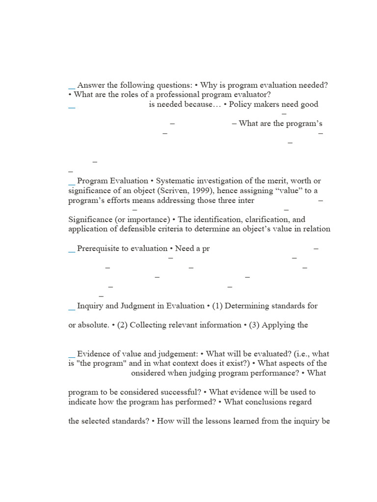 Program Evaluation | PDF | Evaluation | Program Evaluation