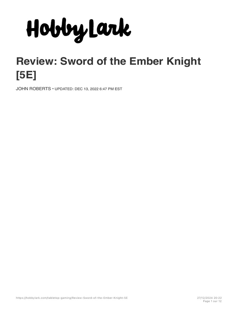 Ember Knight Adventure Review | PDF | Wizards Of The Coast | Ghosts