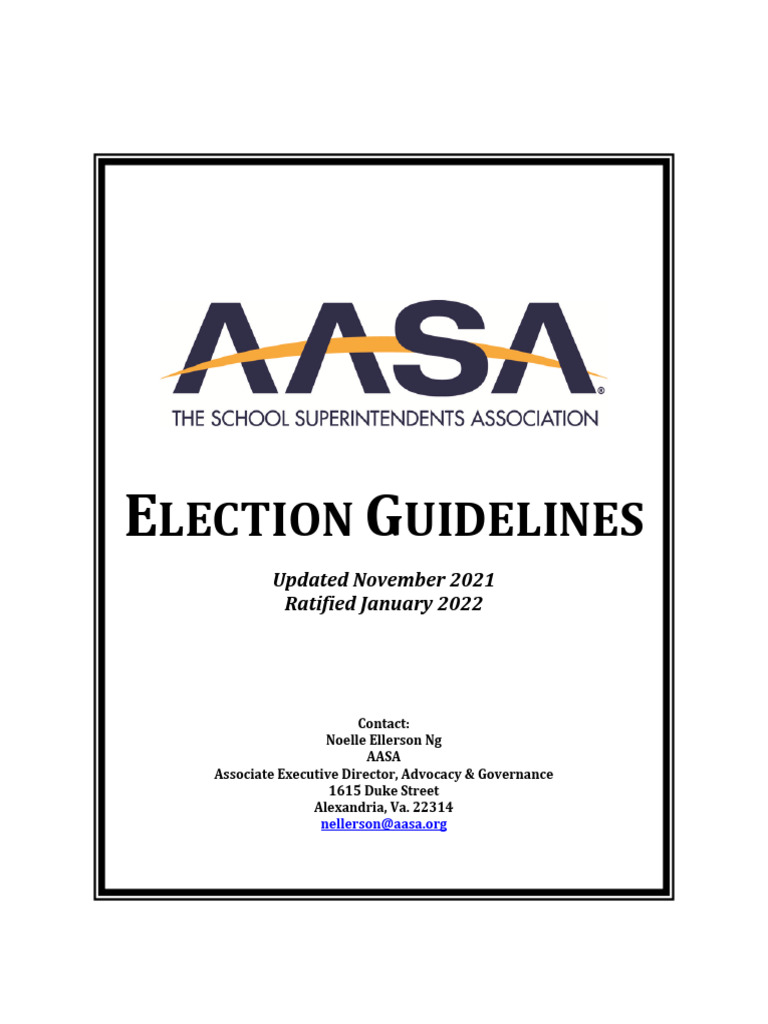 Aasa Election Guidelines | PDF | Elections | Voting