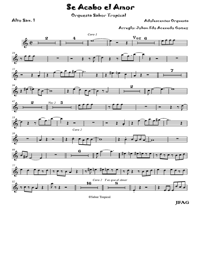 Se Acabo El Amor - Alto Sax. 1 | PDF