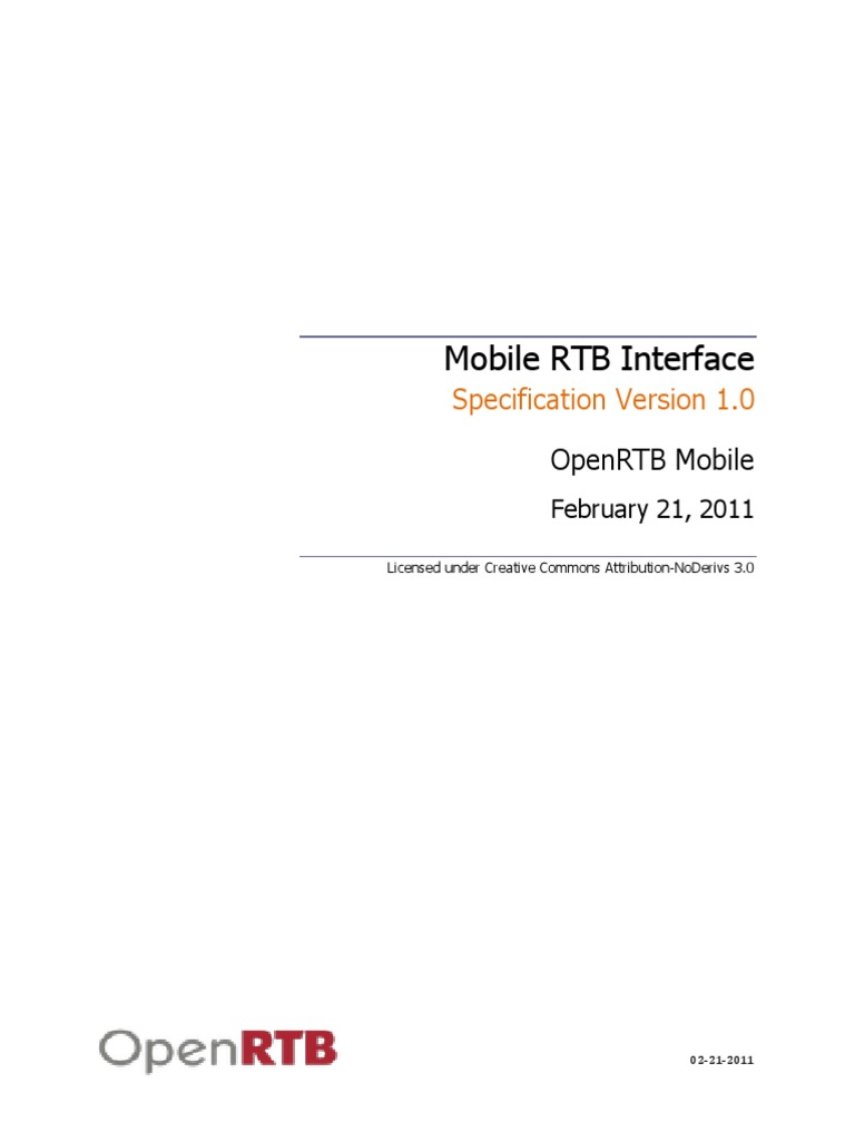 Openrtb Mobile RTB API - 1.0 | PDF | Json | Hypertext Transfer Protocol