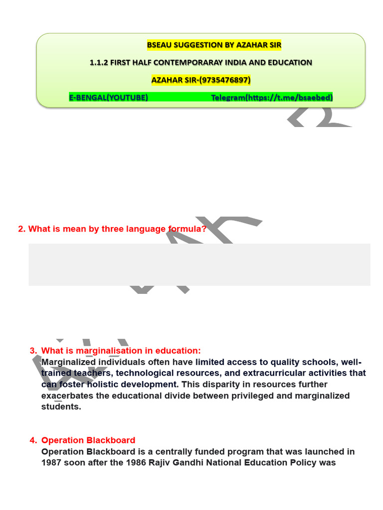 1.1.2 First HALF AZAHAR SIR ENG VERSION ANSWER BED 23-25 | PDF | Discrimination | Curriculum