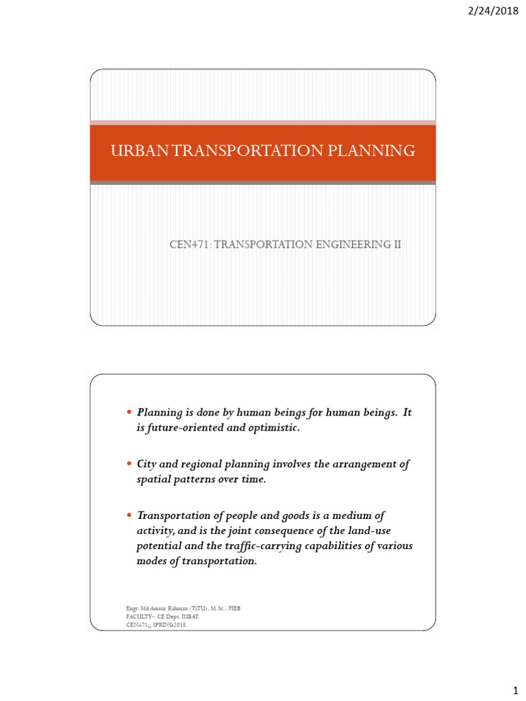 TRANSPORTATION_PLANNING | PDF | Transport | Economies