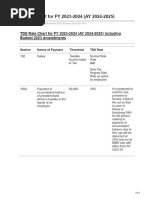 TDS Rate Chart For FY 2025-26 (AY 2026-27) | PDF | Payments | Interest