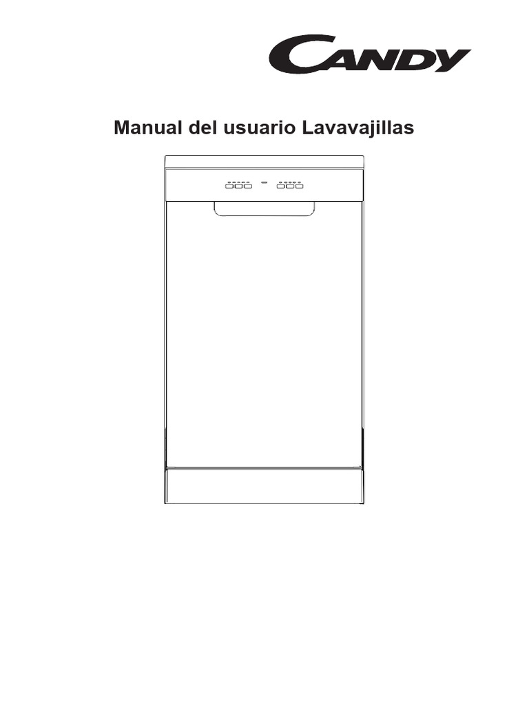 Manual de Usuario Lavavajillas Candy | PDF | Lavavajillas | Enchufes y tomas de corriente alterna