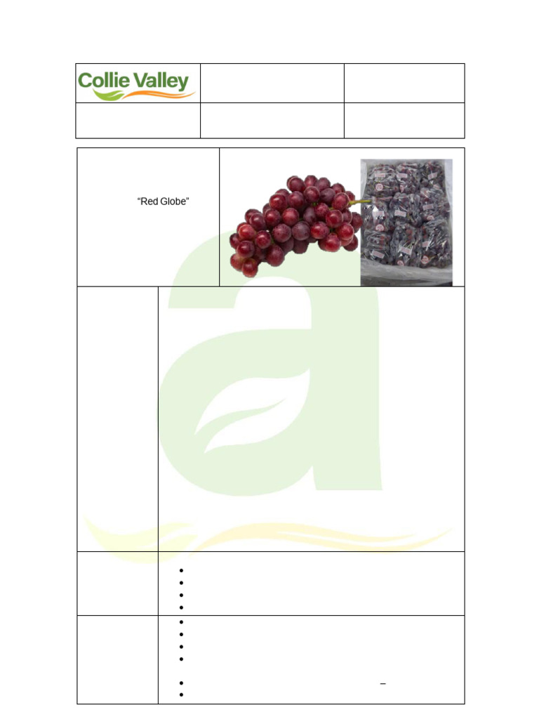 Ficha Tecnica Collie Valey Uva RG | PDF | Uva | Vitis