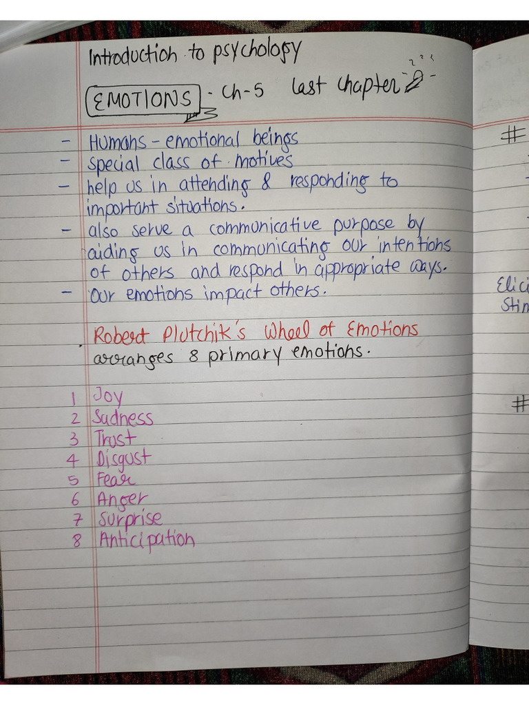 CH 5 Emotions Intro #1 | PDF