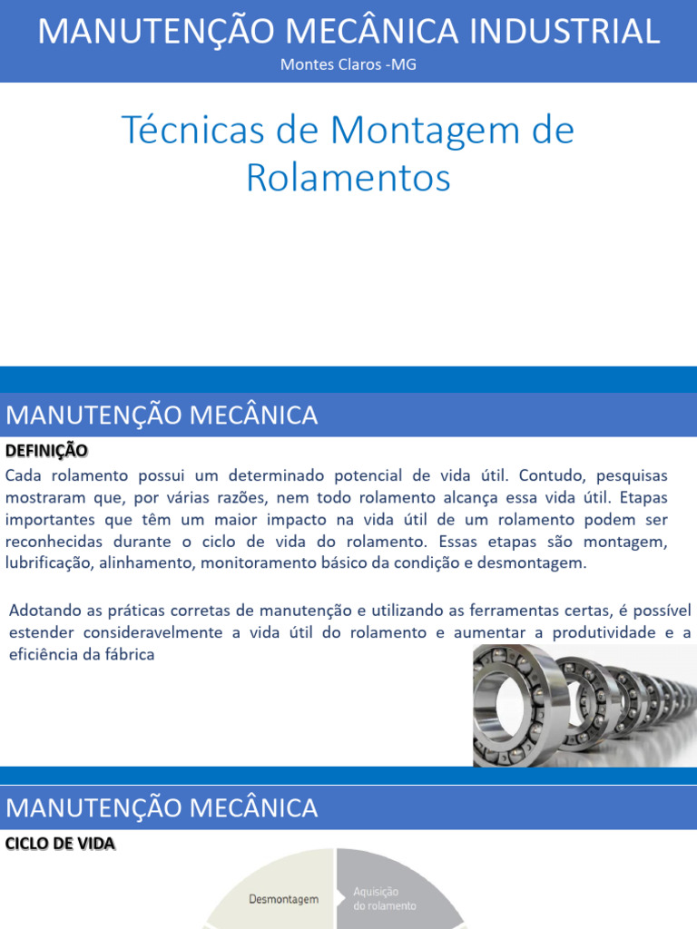 Tecnicas de Montagem de Rolamentos I | PDF