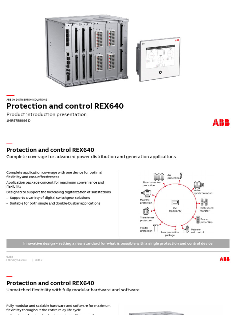 REX640 Prod Intro Pres 758996 ENd | PDF | Inductor | Transformer