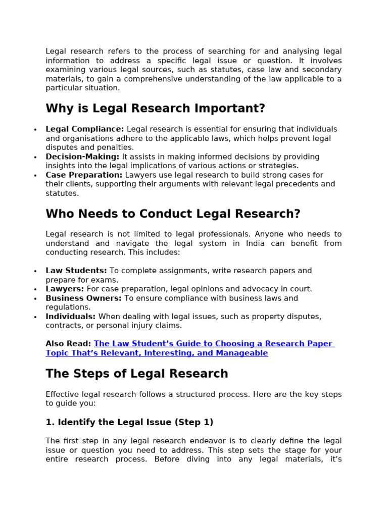Legal Research | PDF | Sources Of Law | Case Law
