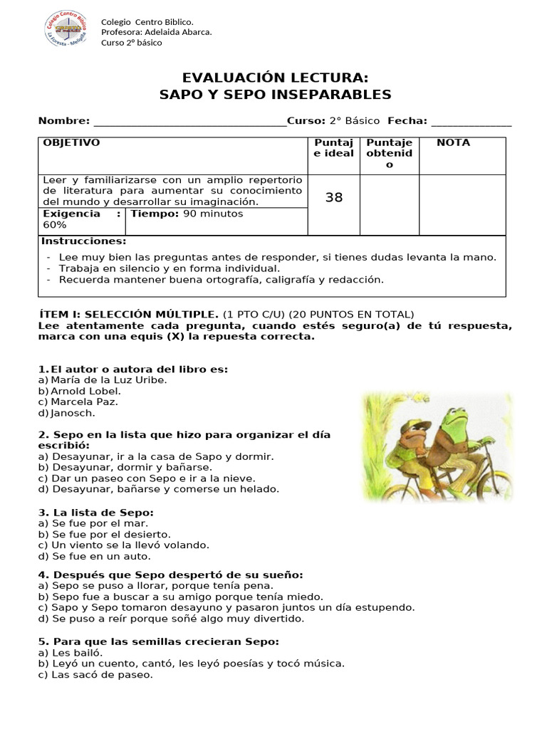 Sapo y Sepo Inseparables | PDF