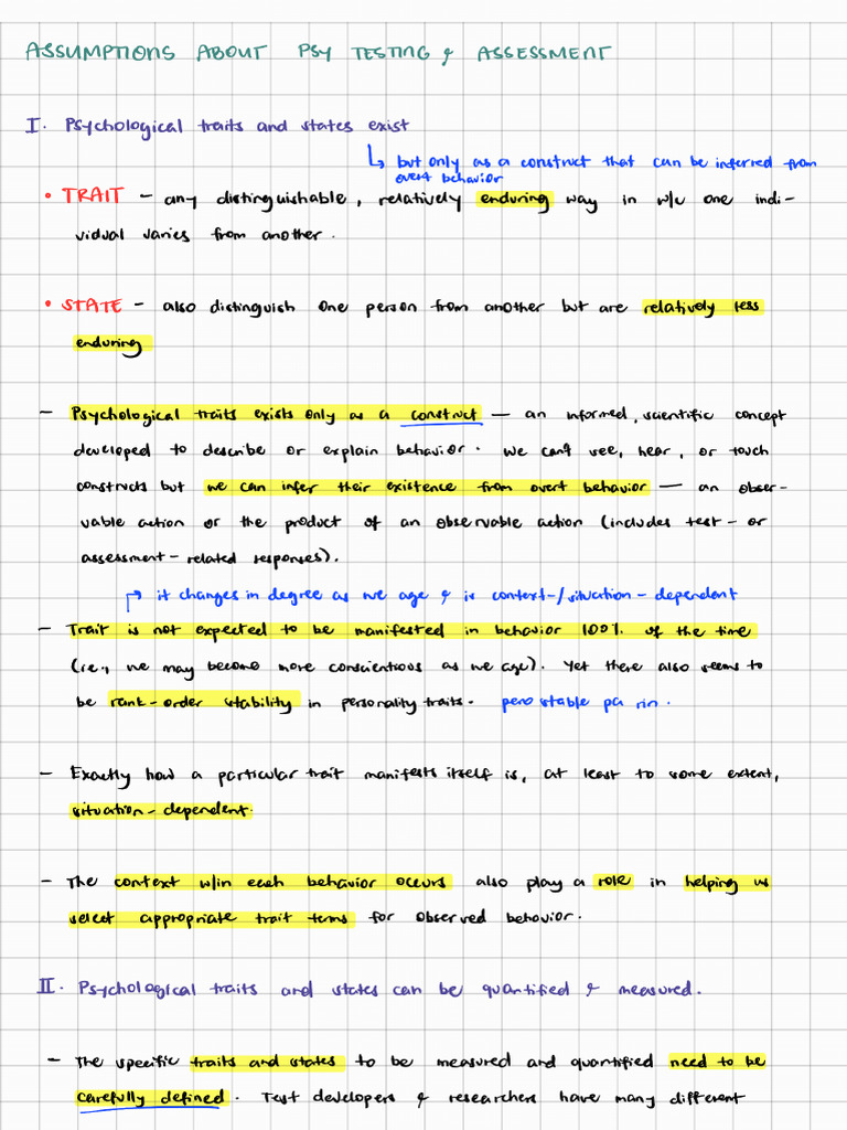 CH 4 Assumptions About Psy As 230111 075155 1 | PDF