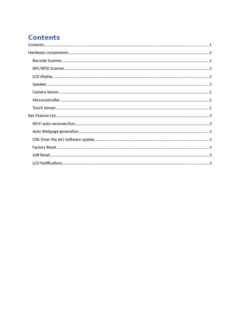 Locking System Feature List | PDF | Radio Frequency Identification ...