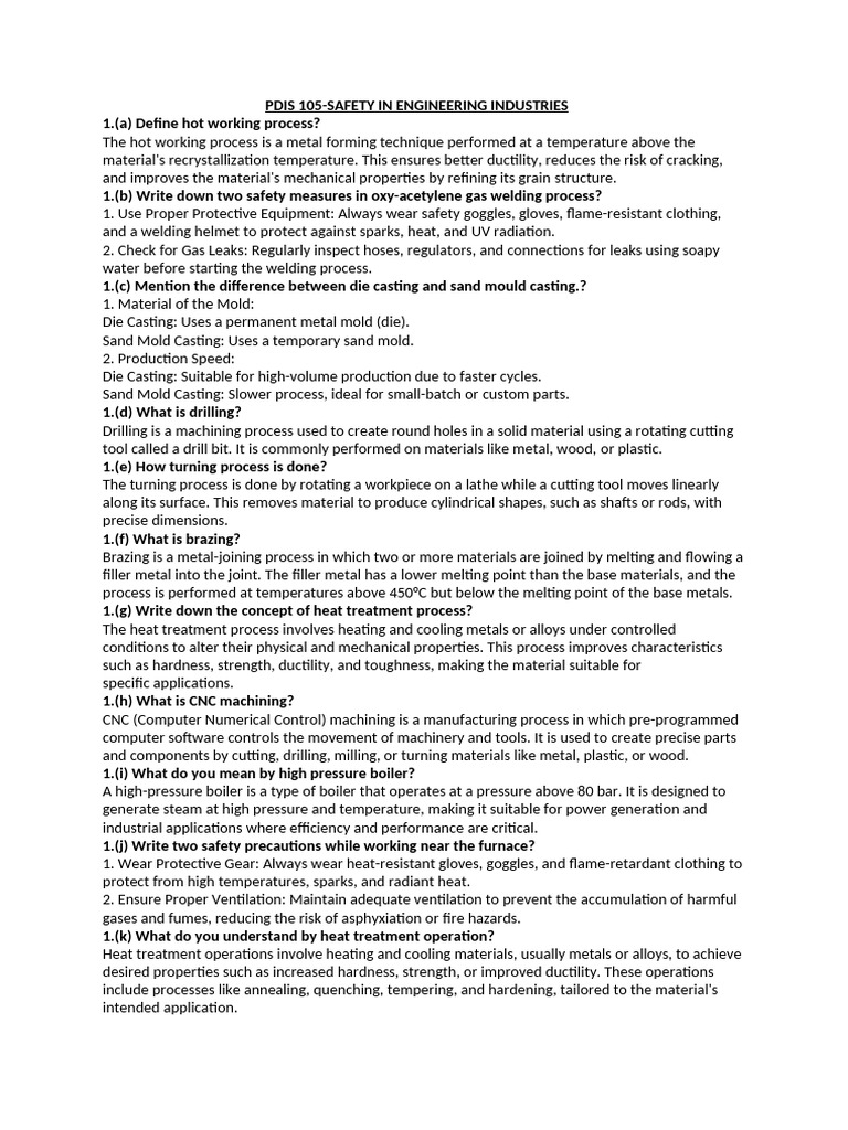 Safety Practices in Engineering Processes | PDF | Personal Protective ...