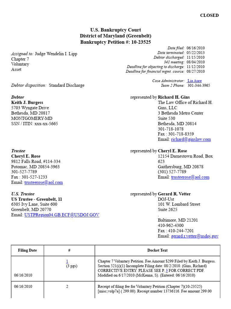 10-23525-docket | PDF | Cm/Ecf | Chapter 7