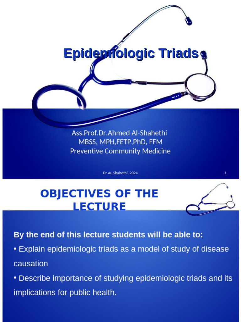 Lecture 2-Epidemiological Triad OKKKK | PDF | Epidemiology | Infection