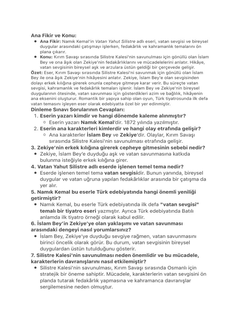 Ana Fikir Ve Konu | PDF